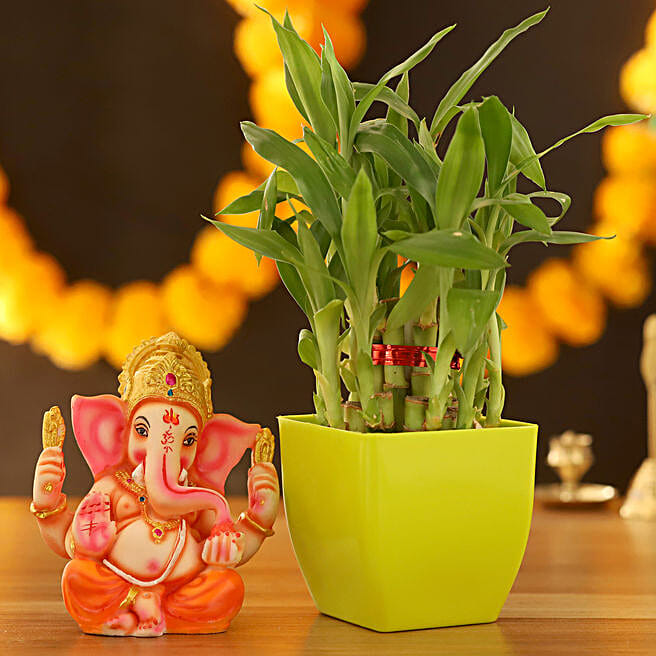 Buy/Send 2 Layer Bamboo & Lord Ganesha Idol Online- FNP