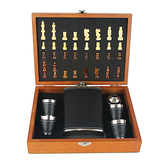 Buy/Send Royal Flask Chess Set Online- FNP