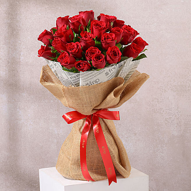 Buy/Send Exquisite 25 Red Roses Bouquet Online- Ferns N Petals
