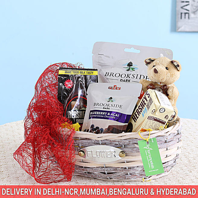 Buy/Send Hershey's Milkshake & Brookside Chocolates Basket Online ...