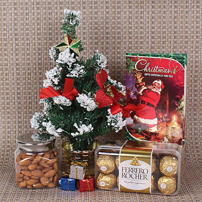 Buy/Send Christmas Tree & Ferrero Rocher Hamper Online- FNP
