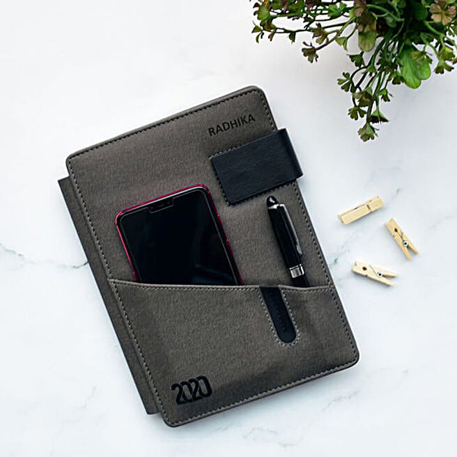 Buy/Send Personalised Diary Organiser- Grey Online- FNP