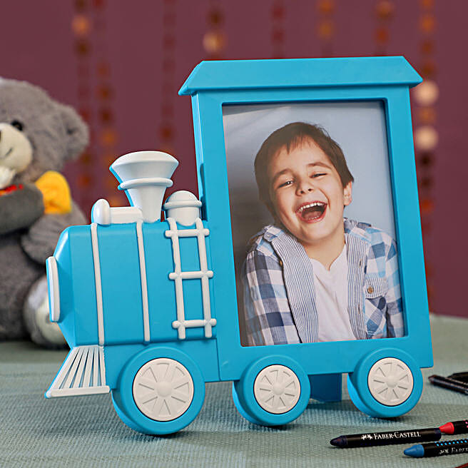 Buy/Send Personalised Blue Train Photo Frame Online- FNP