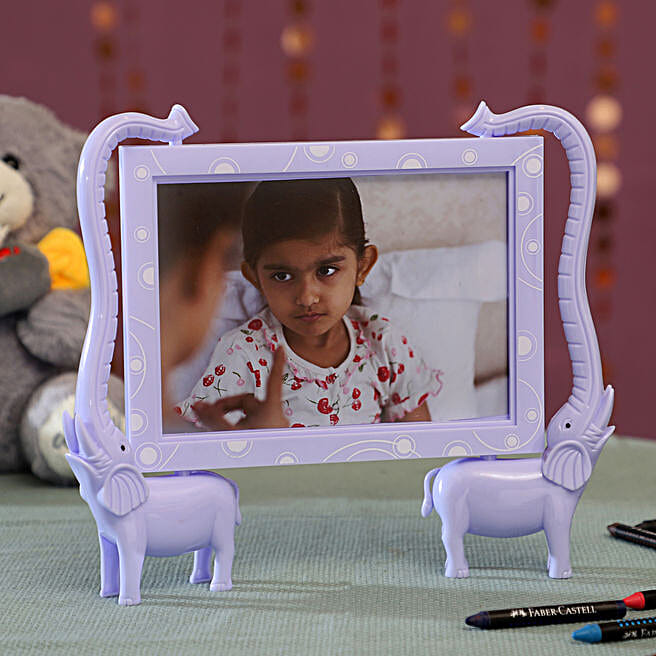 Buy/Send Personalised Violet Elephant Photo Frame Online- FNP