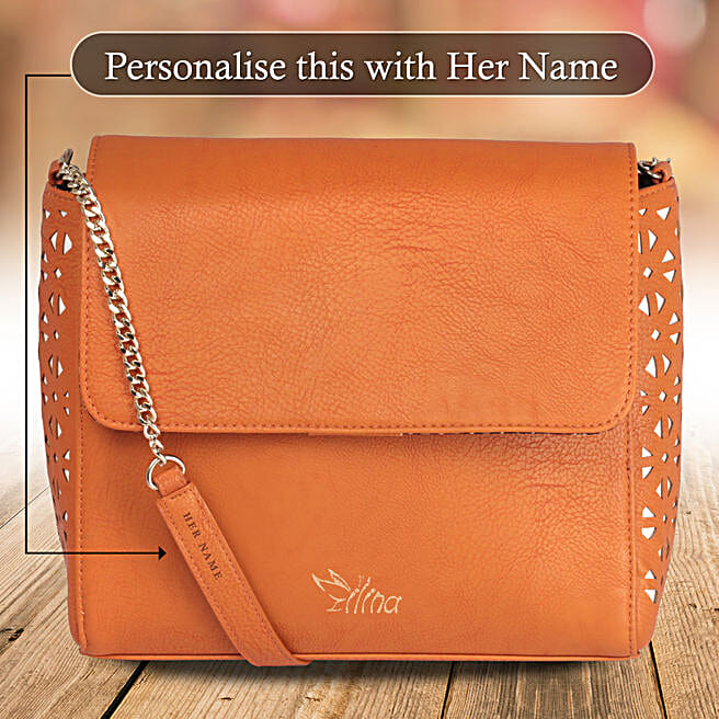 Buy/Send Classy Orange Sling Bag Online- FNP