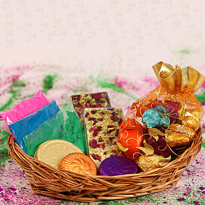Buy/Send Colourful Holi Basket Hamper Online- FNP