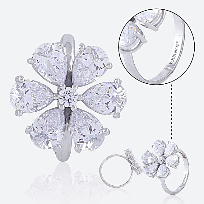 Buy/Send Personalised Floral Design Ring Online- FNP