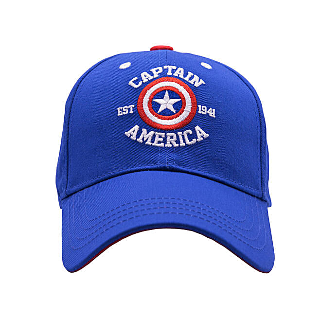 Buy/Send Blue Captain America Cap Online- FNP