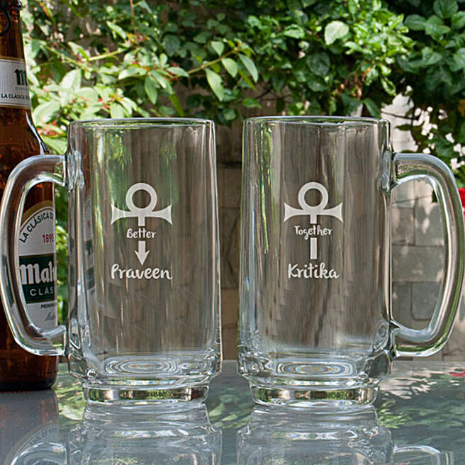 Buy/Send Personalised Better Together Beer Mugs Online- FNP