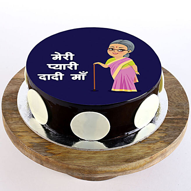 Buy/Send Daadi Maa Chocolate Photo Cake Online- FNP