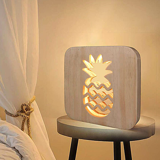 Buy/Send Wooden LED Light Pineapple Online- FNP