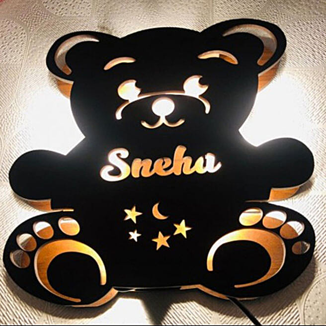 Buy/Send Teddy Name Board with LED Online- FNP