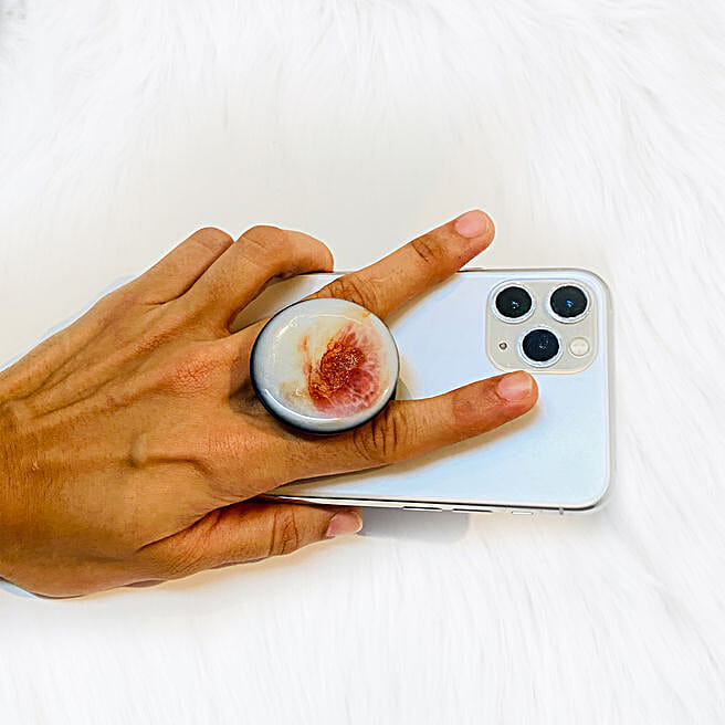 Buy/Send White Resin Pop socket Online- FNP