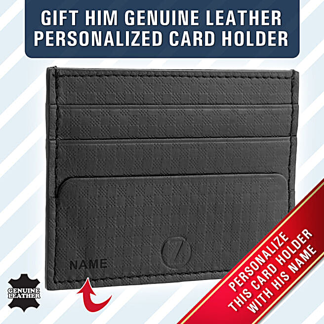 Buy/Send Personalised Stylish Black Card Holder Online- FNP