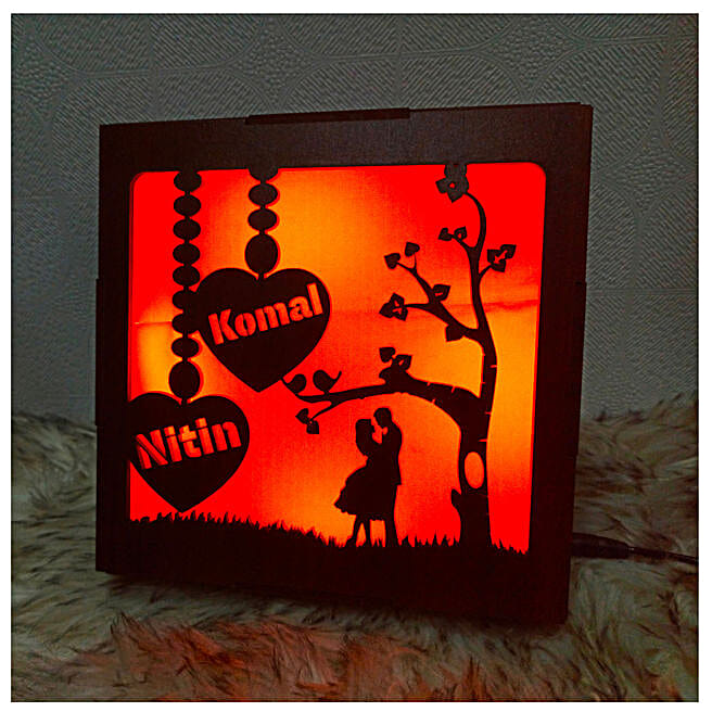 Buy/Send Couple Customized Wooden Light Box Online- FNP