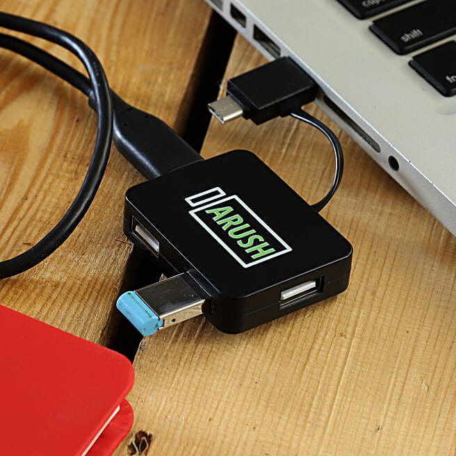 Buy/Send Personalised 4 Point USB Hub Online- FNP