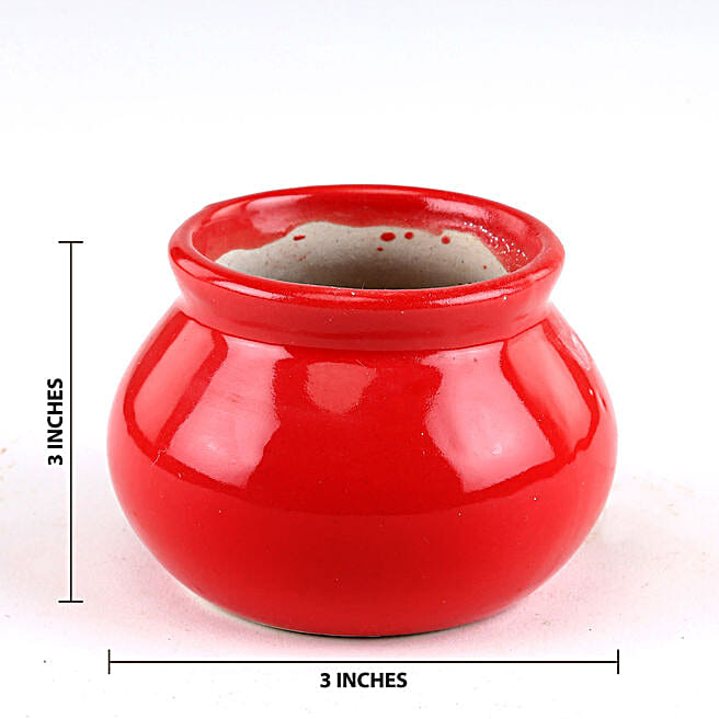 Buy/Send Red Ceramic Matki Pot Online- FNP