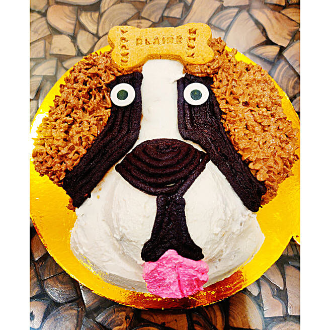 Buy/Send Saint Bernard Shape cake Apple N Cinnamon Online- FNP