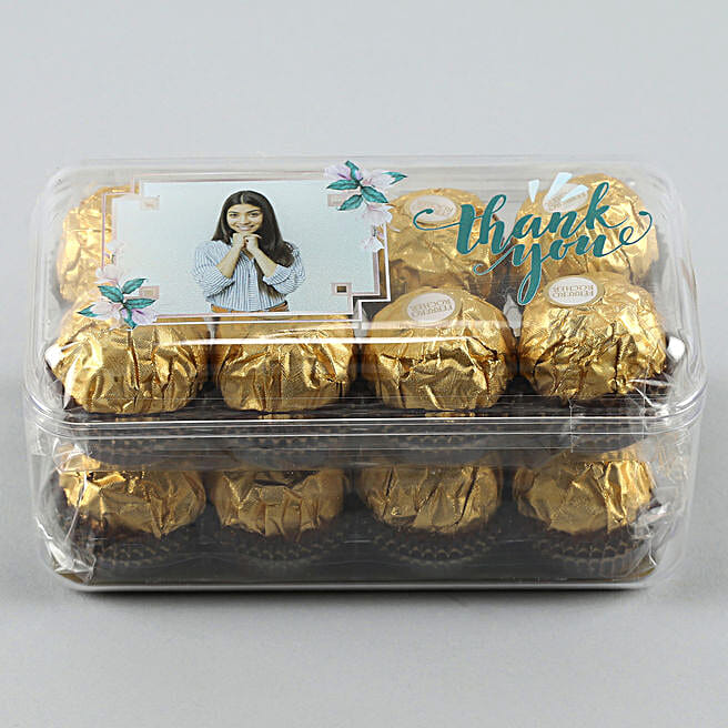 Buy/Send Thank You Personalised Ferrero Rocher Box Online- Ferns N Petals