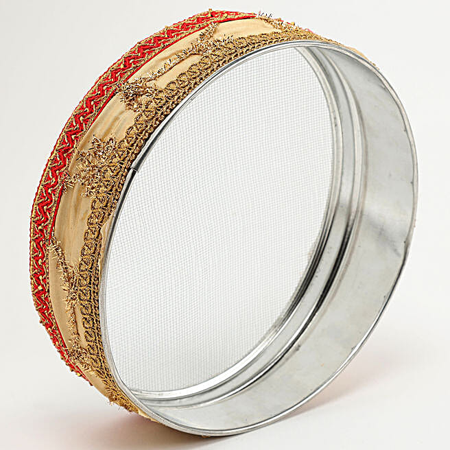 Buy/Send Thread Embroidery Golden Thali Set Online- Ferns N Petals