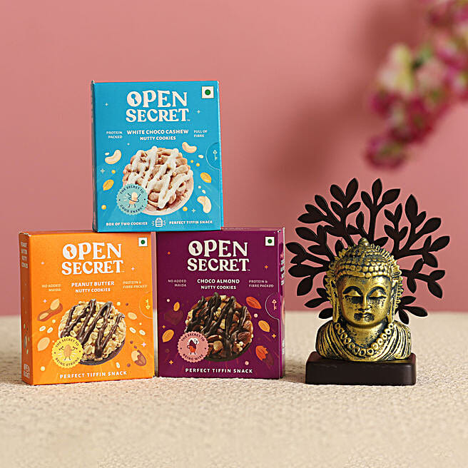 Buy/Send Buddha Taj Idol & Cookies Combo Online- Ferns N Petals