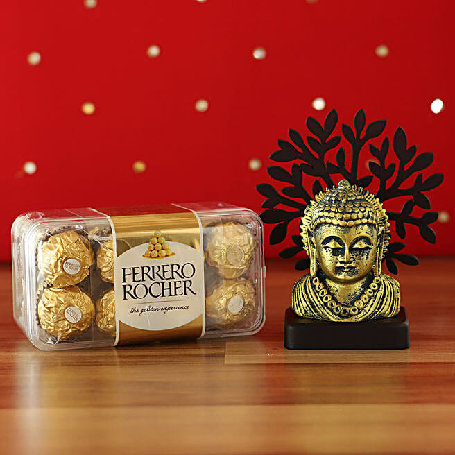 Buy/Send Buddha Taj Idol & Ferrero Rocher Combo Online- FNP