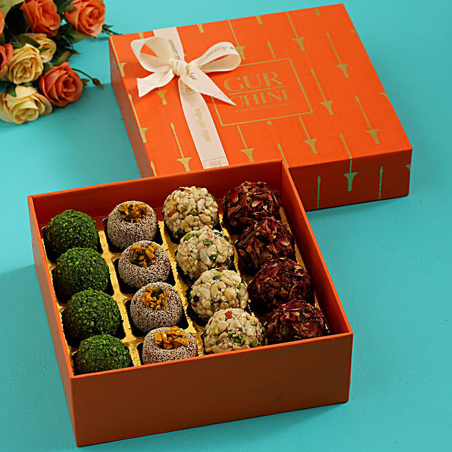 Buy/Send Festive Orange Laddu Box- 16 Pcs Online- FNP
