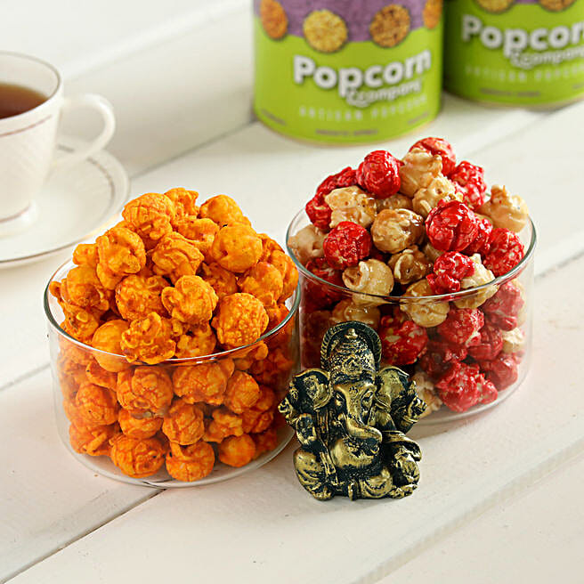 Buy/Send Red Velvet & Cheesy Sriracha Popcorn With Ganesha Online- FNP