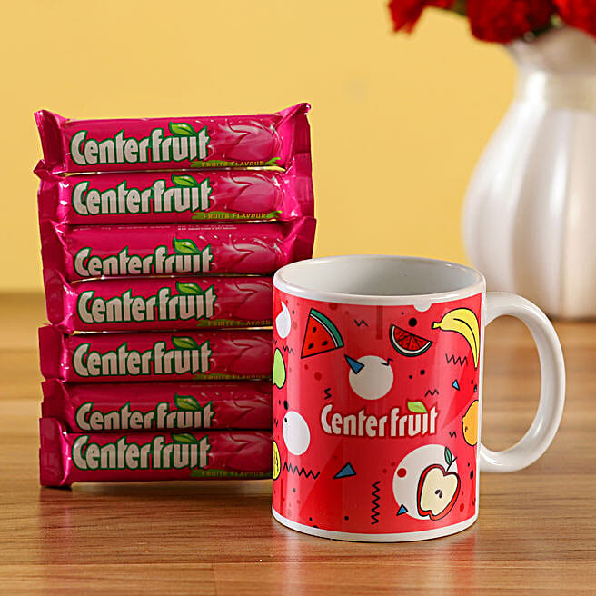 Buy/Send Center Fruit Gum Sticks & Mug Combo Online- FNP
