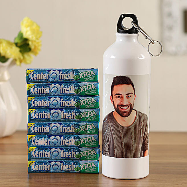Buy/Send Personalised Water Bottle & Center Fresh Combo Online- FNP
