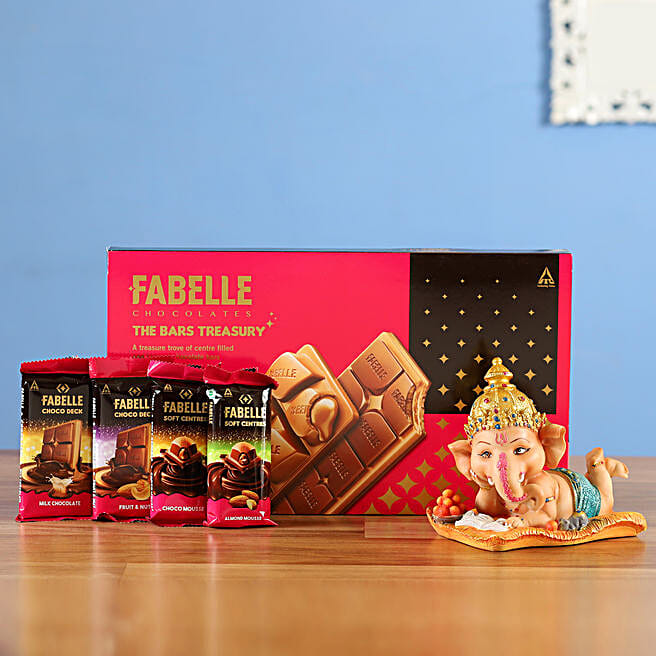 Buy/Send Combo of Fabelle Bars Treasury Ganesha Idol Online- FNP