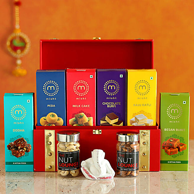 Buy/Send Assorted Misht Sweets & Dry Fruits With Ganesha Idol Online- FNP