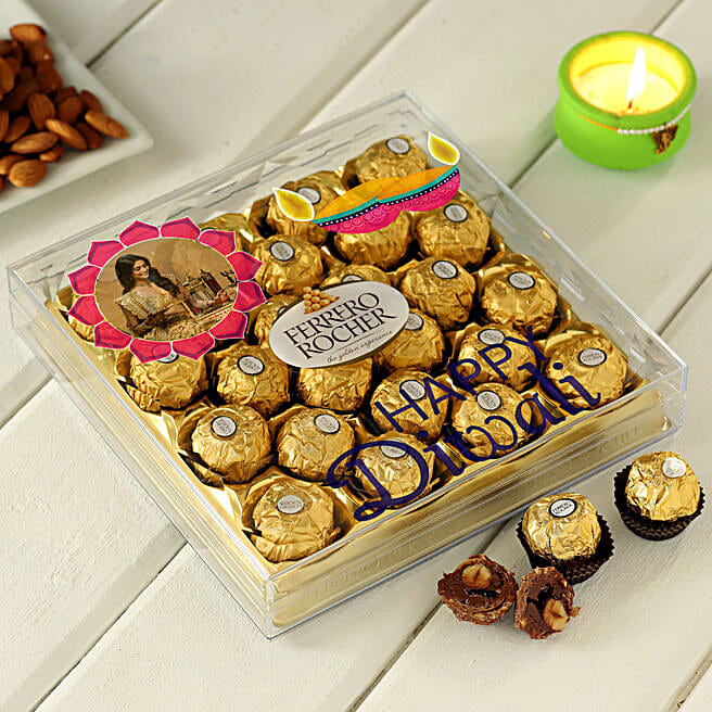 Buy/Send Happy Diwali Personalised Ferrero Rocher Box Online- FNP