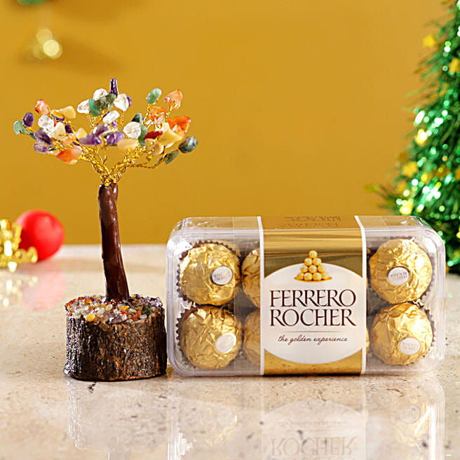 Buy/Send Colourful Stone Wish Tree & Ferrero Rocher Box Online- Ferns N ...
