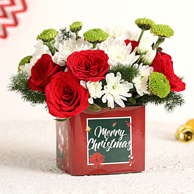 Buy/Send Merry Christmas Daisy Roses Bunch Online- FNP