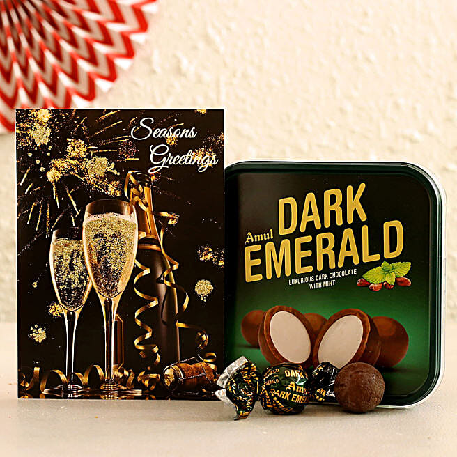 Buy/Send Season Wishes With Amul Dark Emerald Chocolate Online- FNP