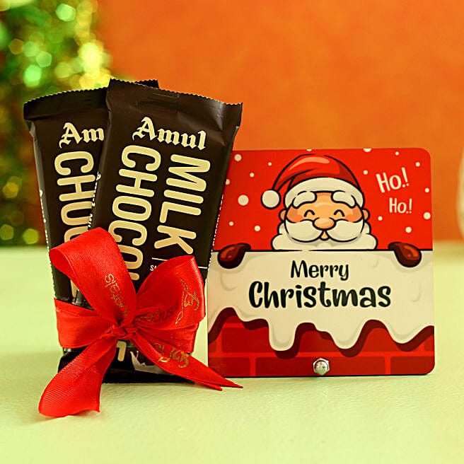 Buy/Send Santa Christmas Table Top & Amul Delight Combo Online- FNP