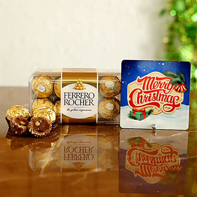 Buy/Send Frozen Christmas Table Top & Ferrero Rocher Combo Online- FNP