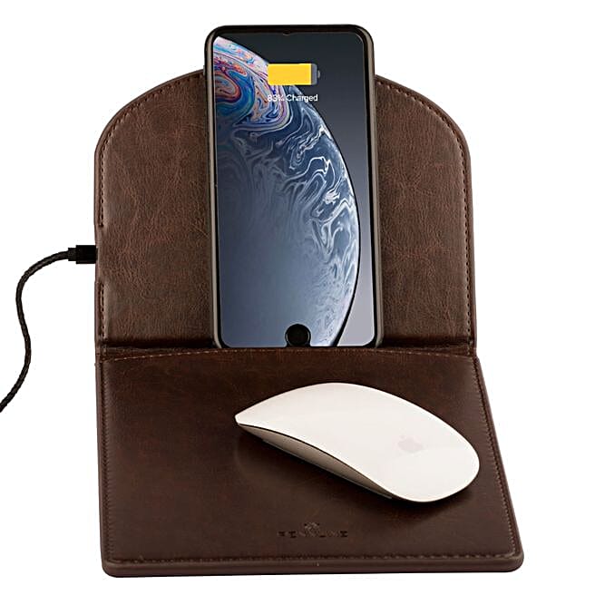 Buy/Send Pennline Deskmo Wireless Charger With Dock & Mousepad - Brown ...