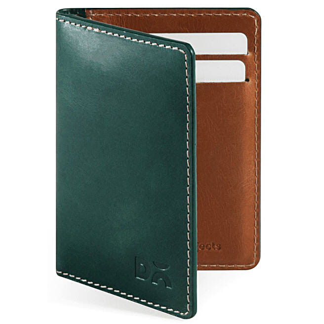 Buy/Send DailyObjects Forest Green Log Bi-Fold Leather Wallet Online- FNP