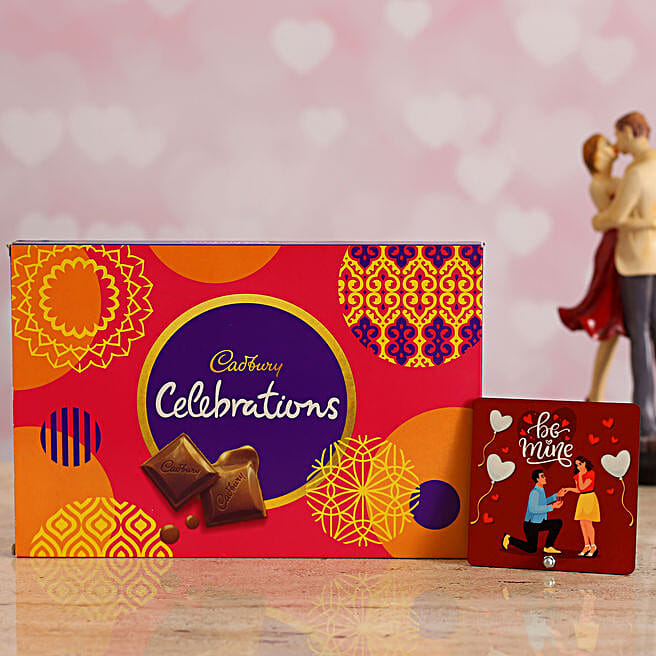 Buy/Send Be Mine Table Top With Cadbury Celebrations Box Online- FNP