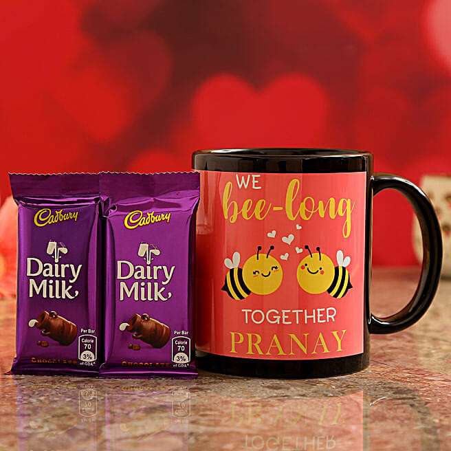 Buy/Send Personalised Name Cute Mug With Cadbury Dairy Milk Online- FNP