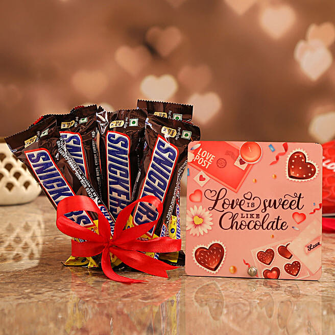 Buy/Send Snickers Chocolates With Table Top Combo Online- FNP