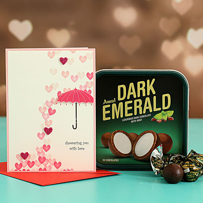 Buy/Send Amul Dark Emerald Chocolate With Greeting Card Online- FNP