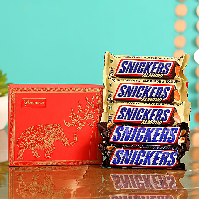 Buy/Send Assorted Snickers Chocolates With Red Reusable Box Online- FNP