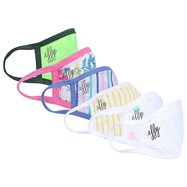 Buy/Send Set Of 6 Funky Masks With 2 Ply Protection Online- FNP