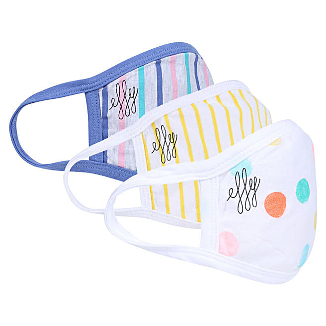 Buy/Send Cotton Made Assorted Masks- Set Of 3 Online- FNP