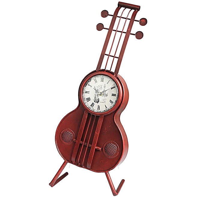 Buy/Send Retro Style Metal Violin Shaped Clock Online- FNP