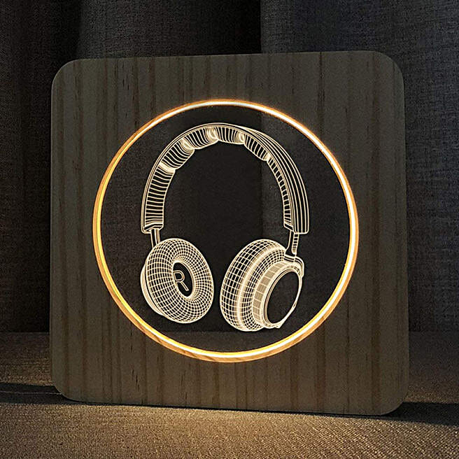Buy/Send 3D LED Optic Illusion Headphone Night Light Lamp Online- FNP