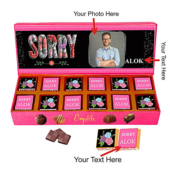 Buy/Send Personalised I Am Sorry Chocolate Box For Him Online- FNP